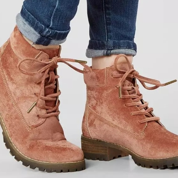 Mi.iM | Shoes | Miim Sunset Lace Up Velvet Boot | Poshmark